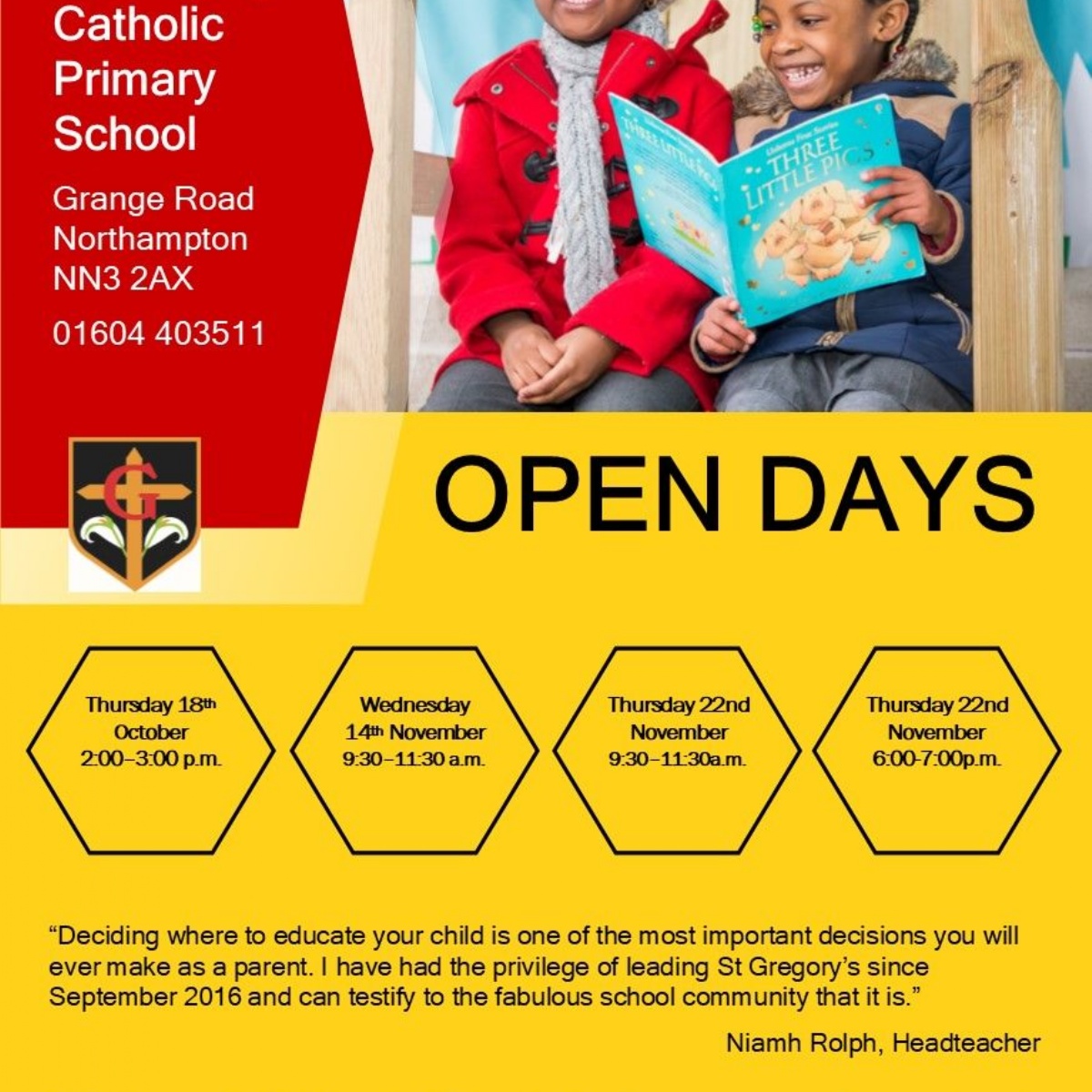 St Gregory’s Catholic Primary School - Open Morning and Evening ...